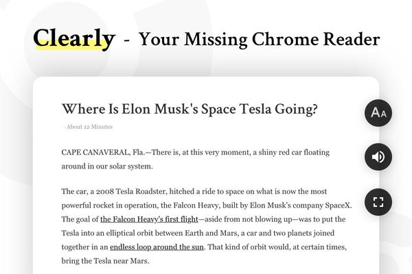 Clearly Reader - 你的AI阅读助手 - Chrome 应用商店-Chrome插件下载-收藏猫插件